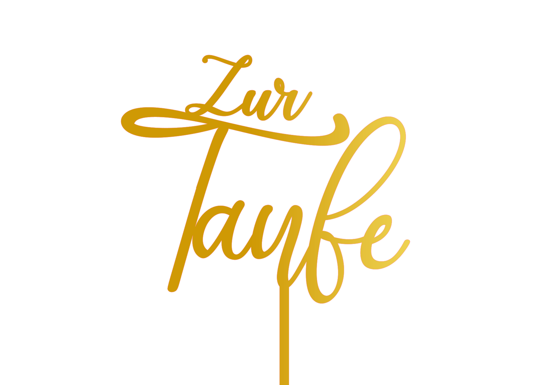 Cake Topper – Schriftzug „Zur Taufe“ in feiner, künstlerischer Schrift ...